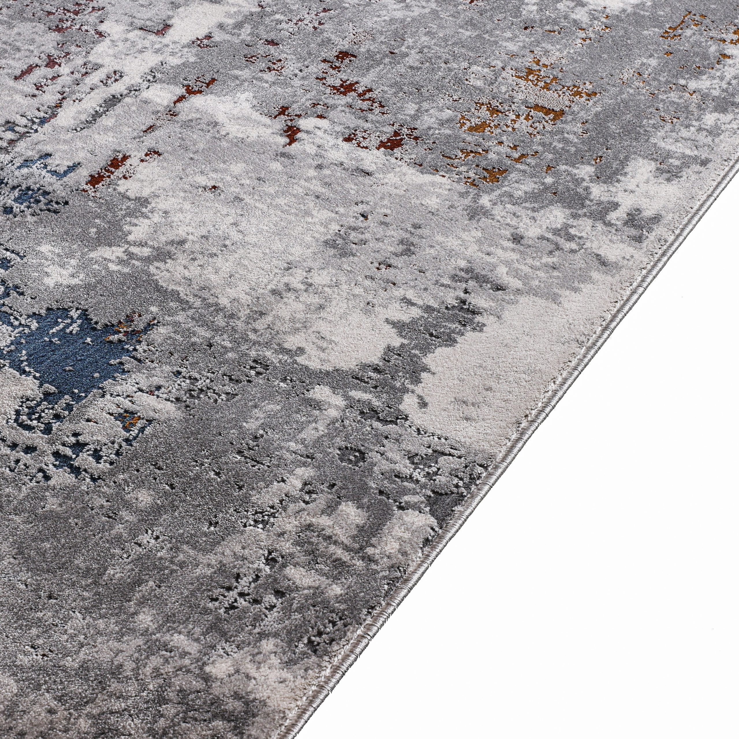 Aison B141C- Orange/Gray/SIlver | Design Carpet